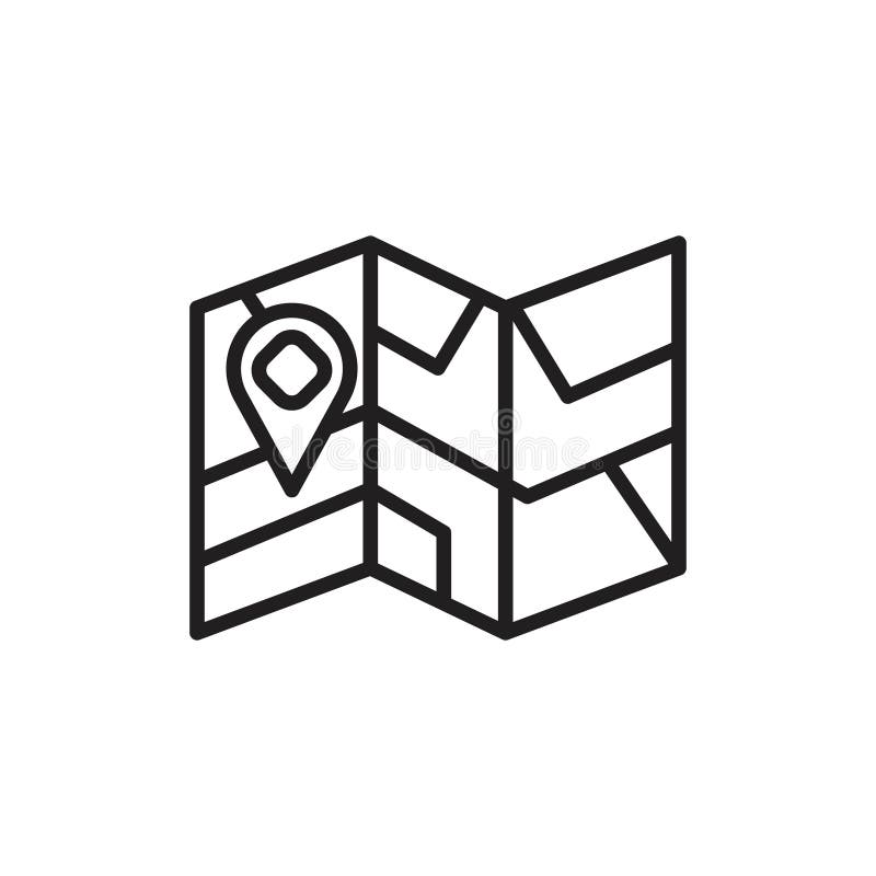 Map Icon Simple Thin Outline Stock Vector - Illustration of location ...