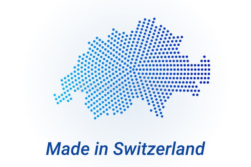 Map Icon of Switzerland. Vector Logo Illustration with Text Made in ...