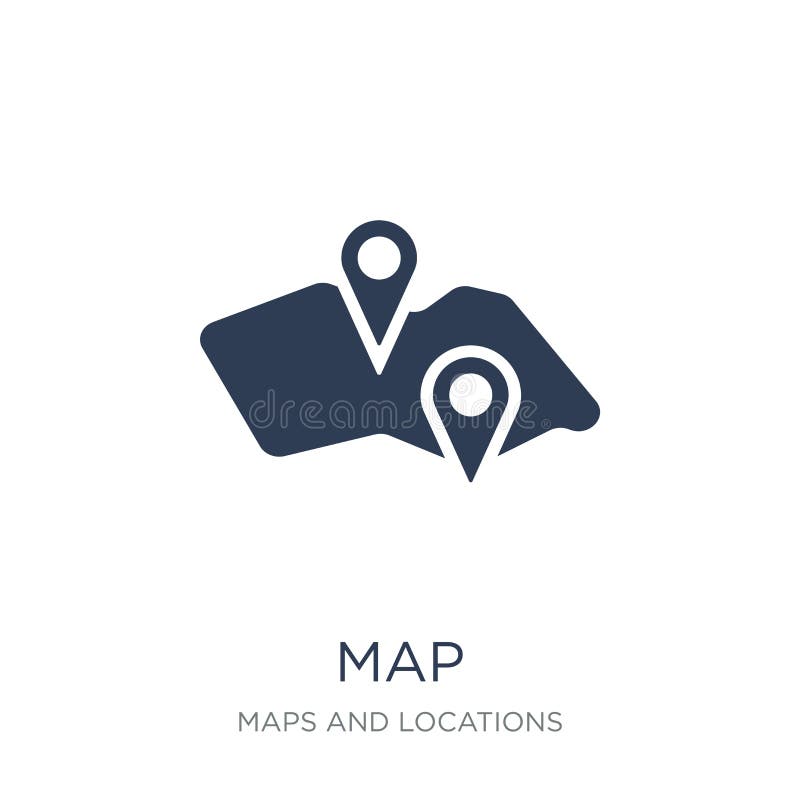Map Icon. Trendy Flat Vector Map Icon on White Background from M Stock ...