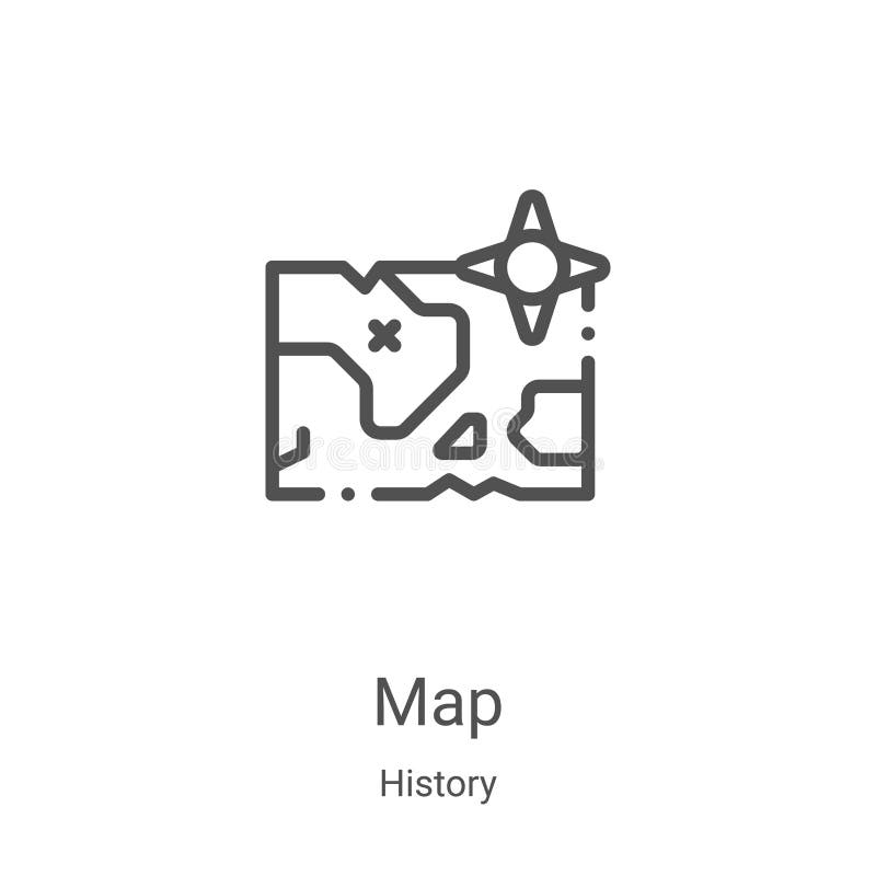 Map Icon Vector from History Collection. Thin Line Map Outline Icon ...