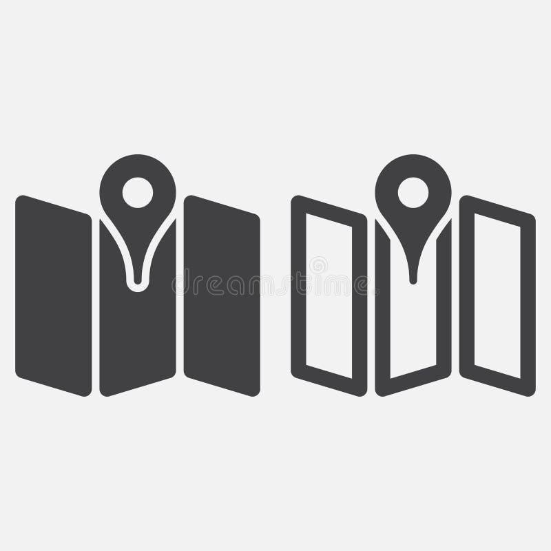 Map Icon Vector Isolated on White. Stock Vector - Illustration of road ...