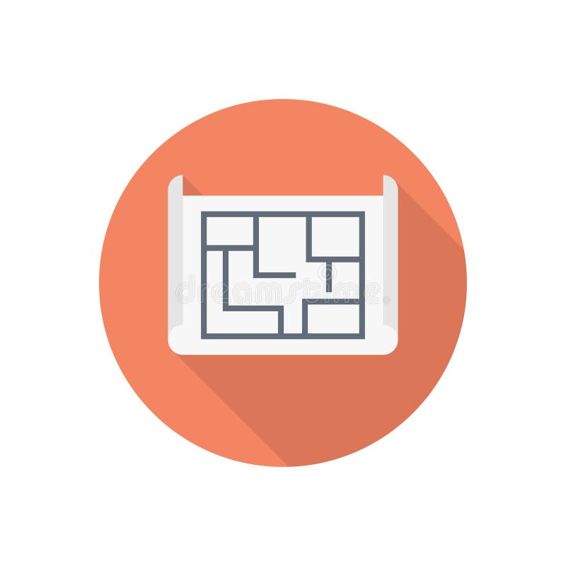 Map vector flat color icon stock vector. Illustration of envelopment ...