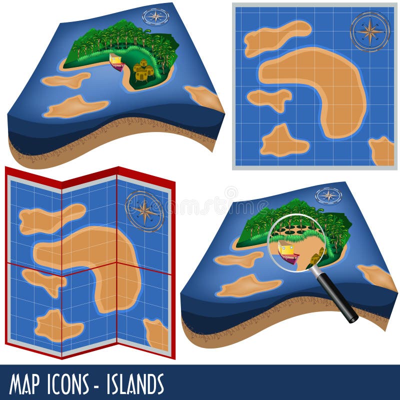 Map icons - islands stock vector. Illustration of model - 15717820