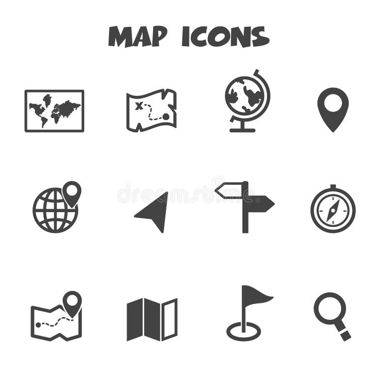Map Icons Mono Vector Symbols Stock Illustrations – 31 Map Icons Mono ...