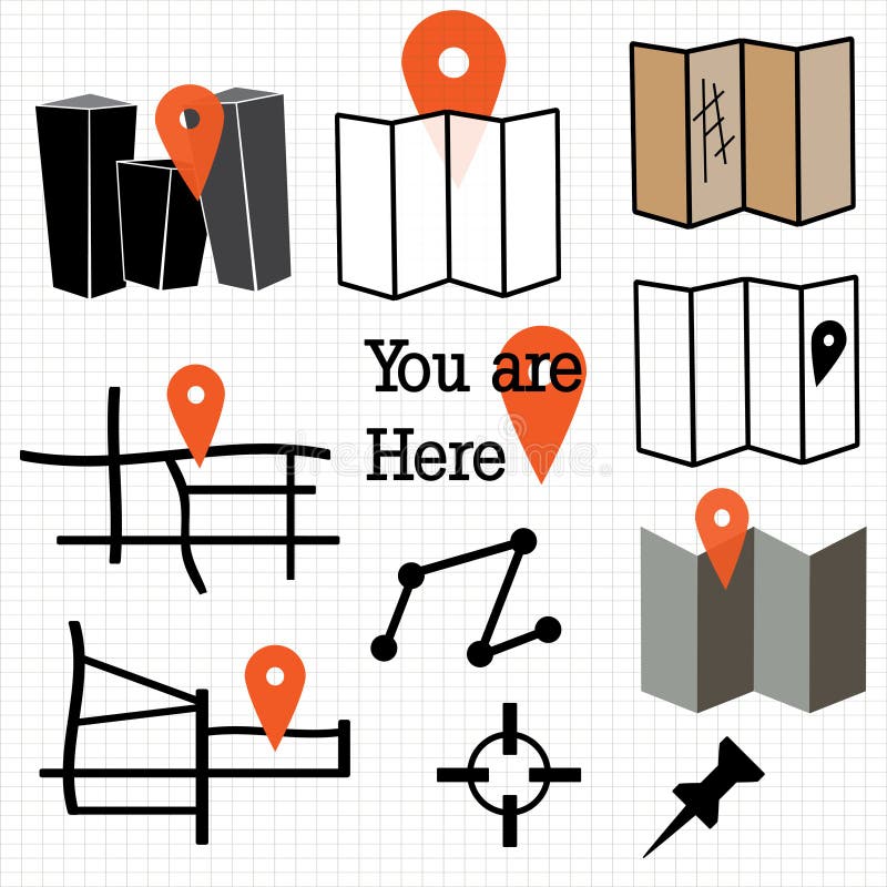 Map icons stock vector. Illustration of travel, symbols - 45666258