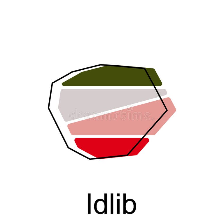 Map of Idlib Vector Illustration Design Template, on a White Background ...