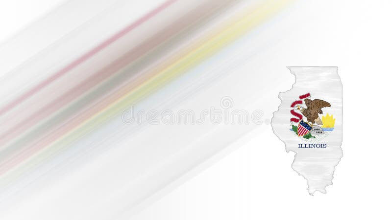 Map of Illinois, flag map stock illustration. Illustration of nation ...