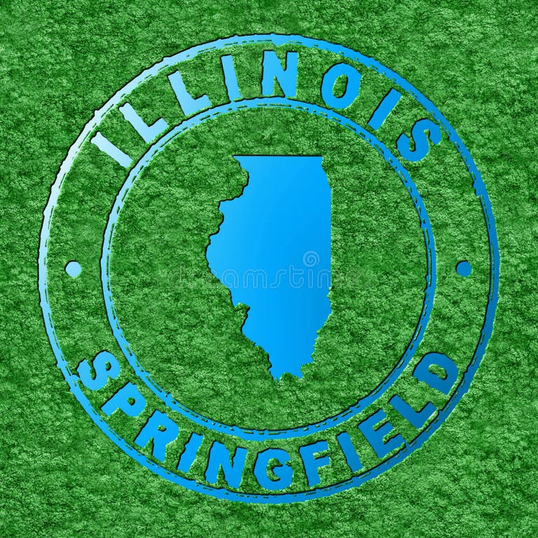 Map of Illinois, Forest with Water Map Stock Illustration ...