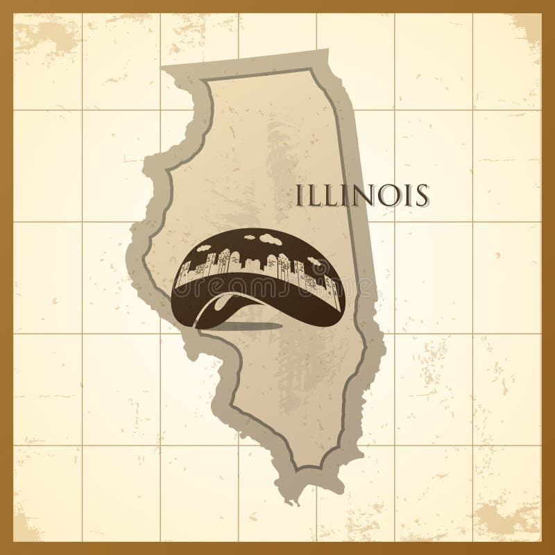 Map of Illinois State. Vector Illustration Decorative Background Design ...