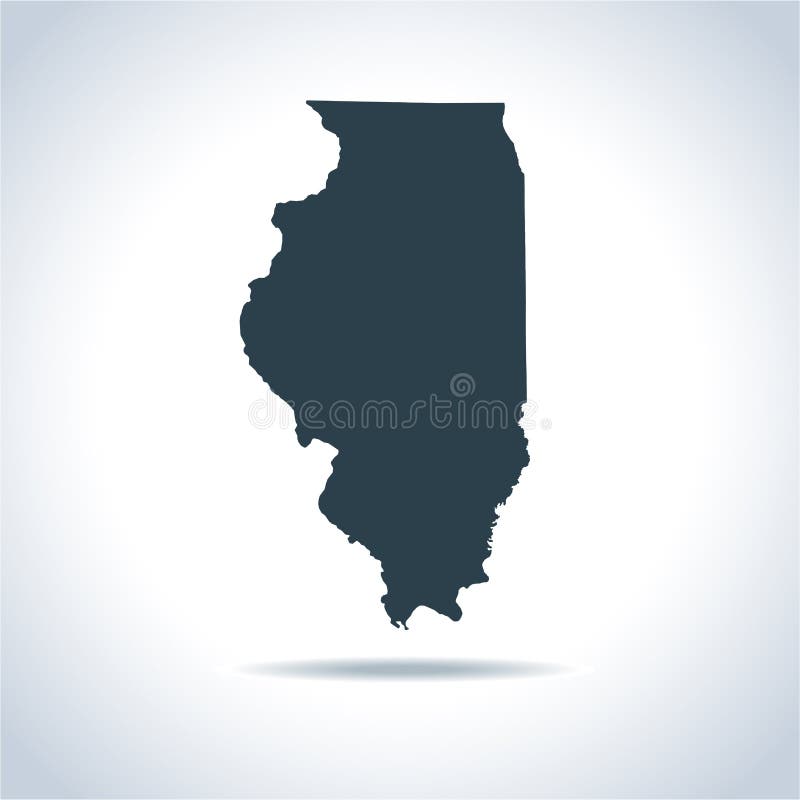 Map of the Illinois stock vector. Illustration of states - 204877597