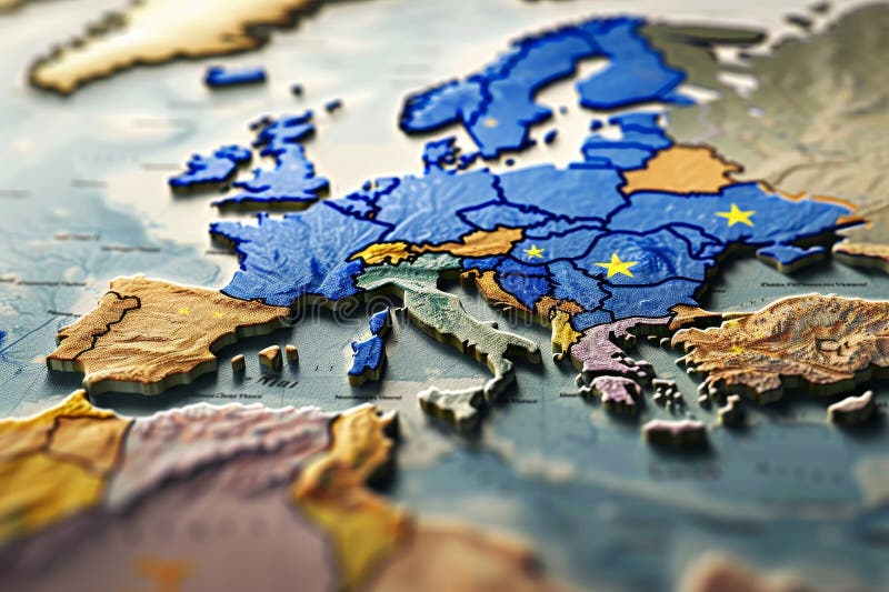 This Map Illustrates the EU Member States in Europe, Emphasizing ...