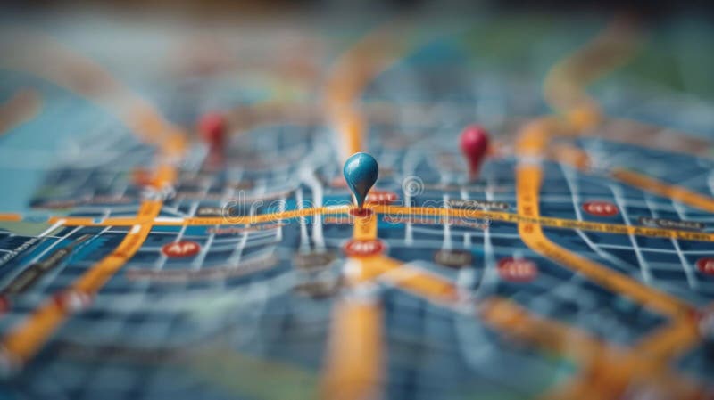 Map Illustrates Walking Directions with Highlighted Routes and Location ...