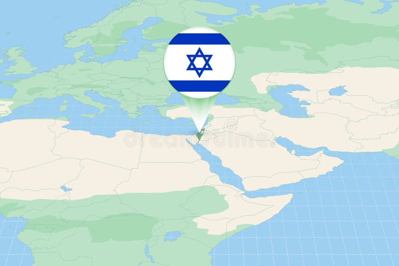 Map Illustration of Israel with the Flag. Cartographic Illustration of ...