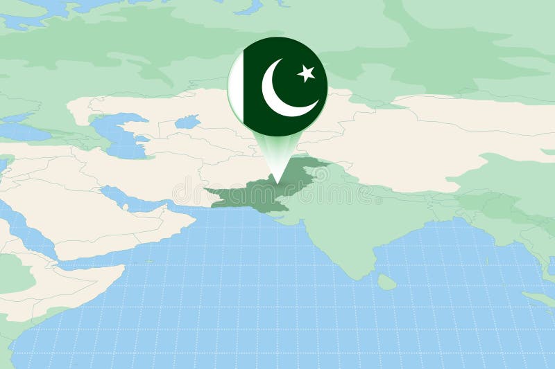 Map Illustration of Pakistan with the Flag. Cartographic Illustration ...