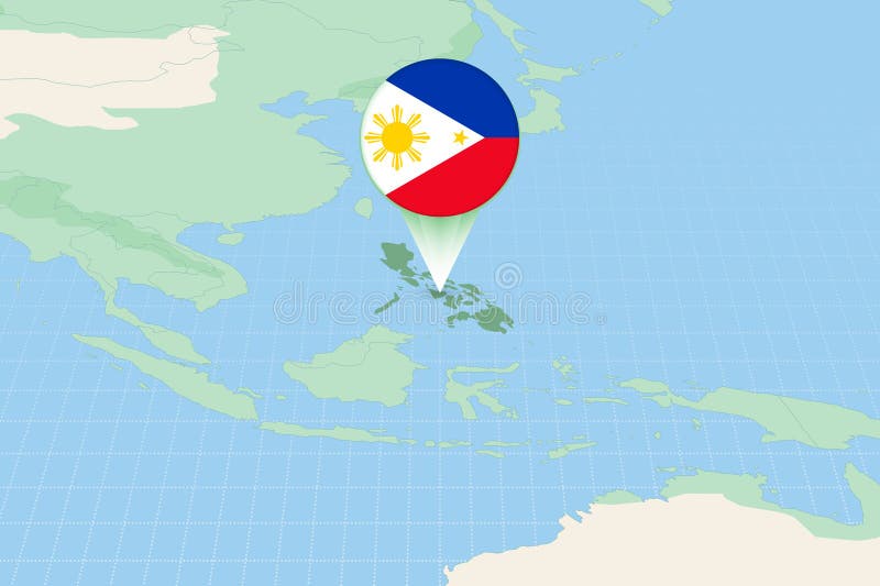 Map Illustration of Philippines with the Flag. Cartographic ...