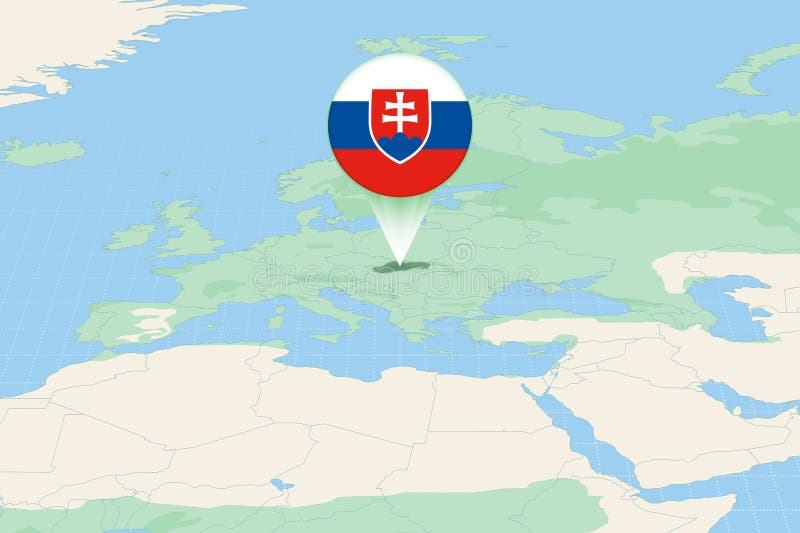 Map Illustration of Slovakia with the Flag. Cartographic Illustration ...