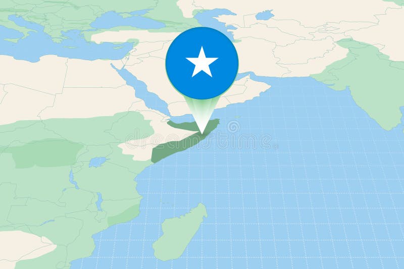 Map Illustration of Somalia with the Flag. Cartographic Illustration of ...
