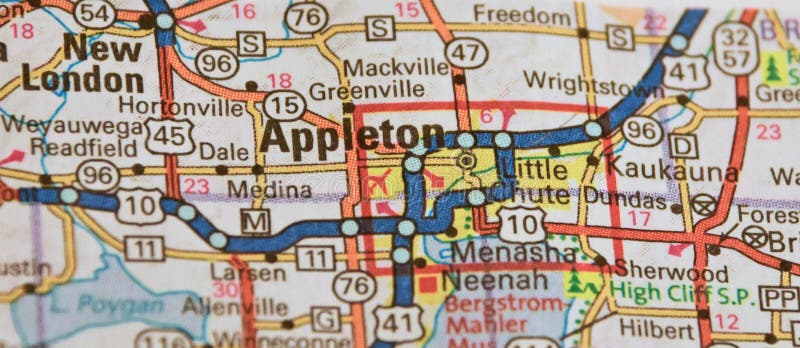 Map Image of Appleton, Wisconsin Stock Image - Image of hortonville ...