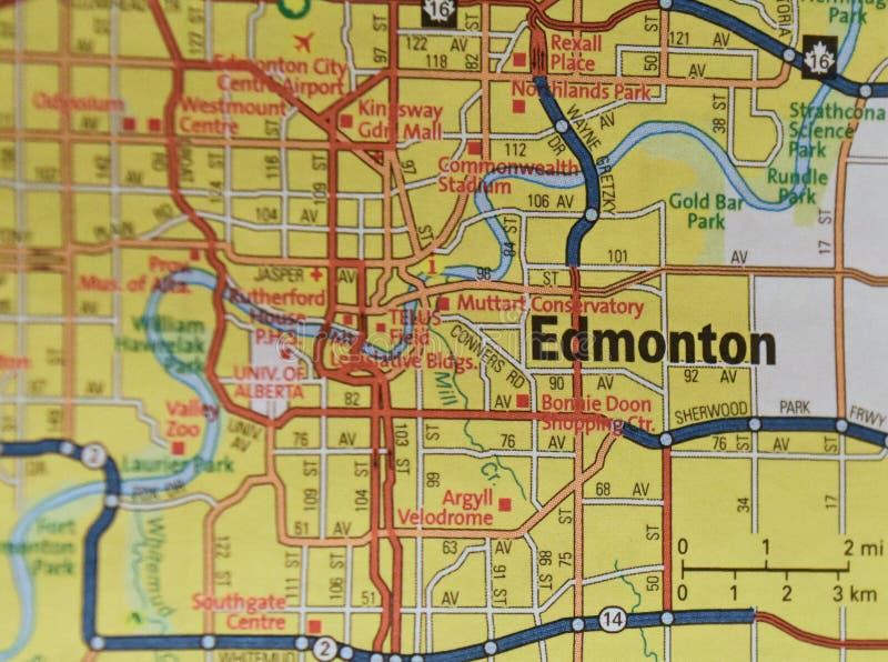 Map Image of Edmonton, Canada Stock Image - Image of westmount, park ...