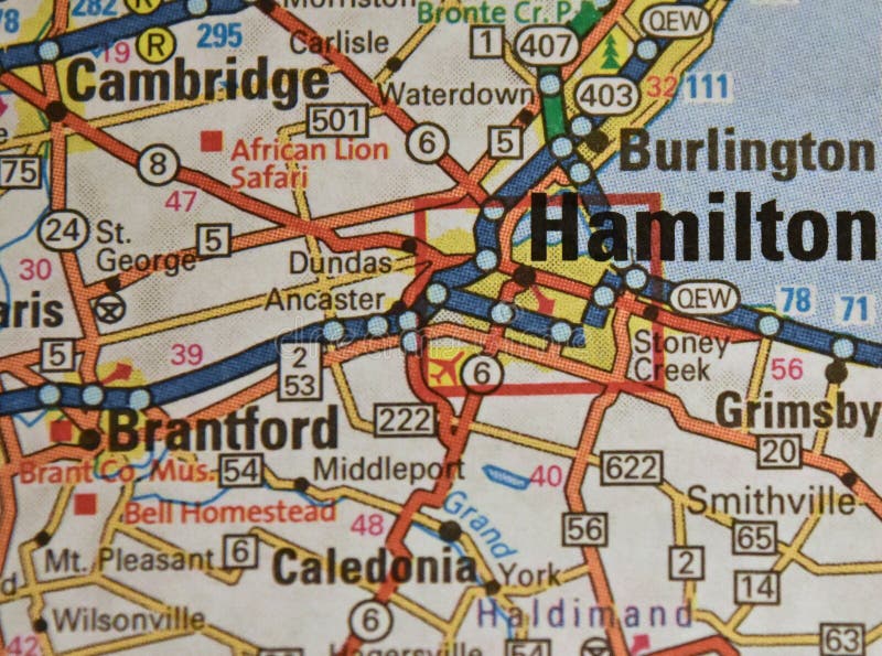 Map Image of Hamilton, Canada Editorial Photo - Image of canada ...
