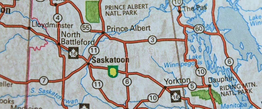 Map Image of Saskatoon, Saskatchewan, Canada Stock Photo - Image of ...