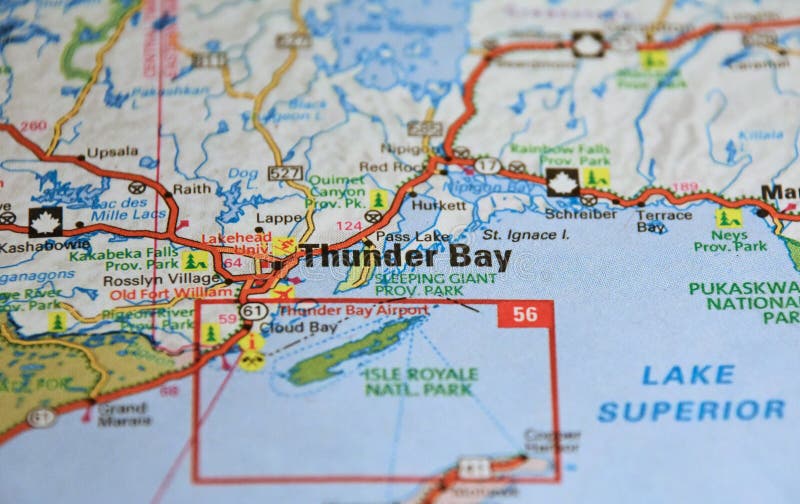 Map Image of Thunder Bay, Canada Stock Image - Image of canada ...