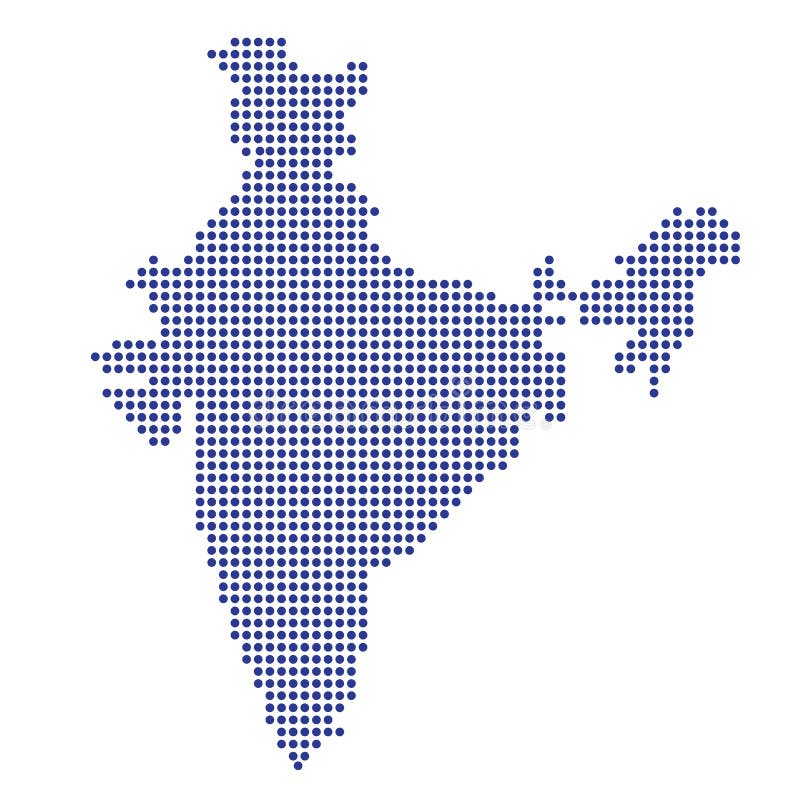 Map of India with Blue Dots Vector Illustration Stock Vector ...