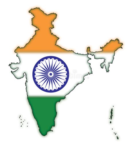 Map of India Flag Concept-1 Stock Illustration - Illustration of ...