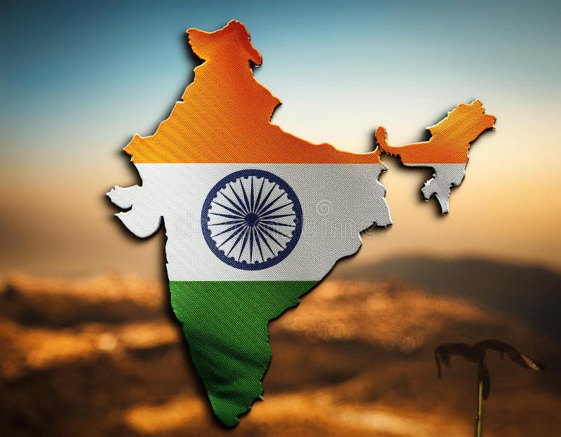 Map of India with Flag stock illustration. Illustration of design ...