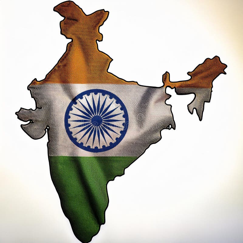 Map of India with Flag stock illustration. Illustration of flag - 346043413