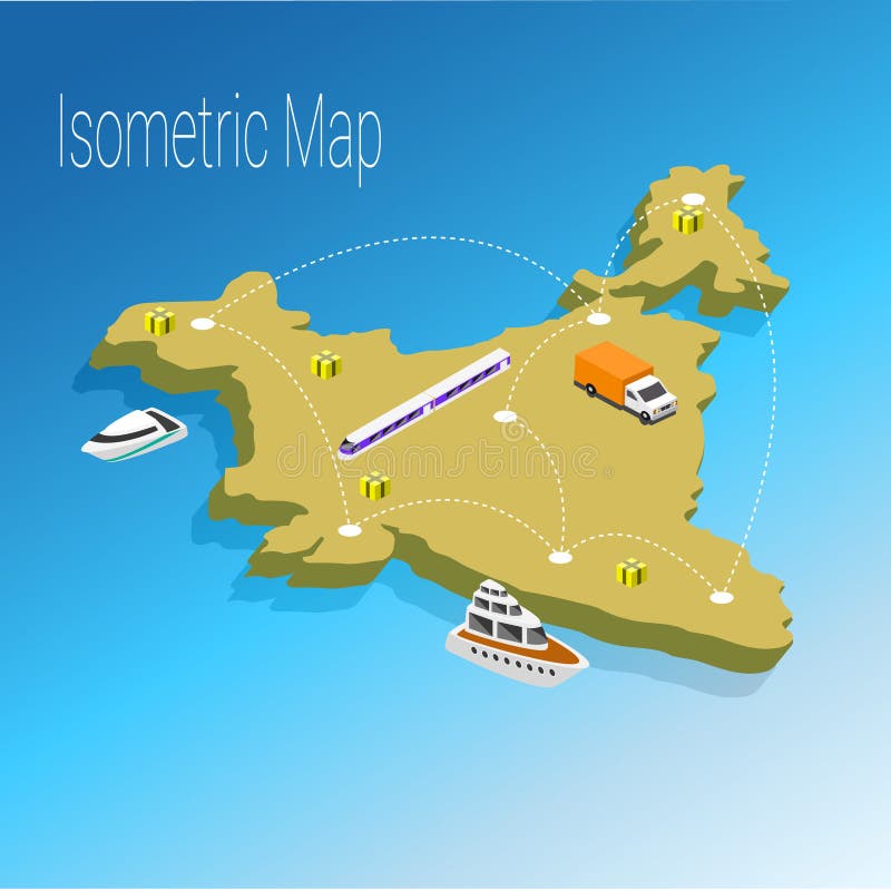 Map India Isometric Concept. Stock Vector - Illustration of ...