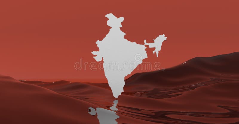 Map of India with Orange Color 3D Rendering Editorial Stock Photo ...