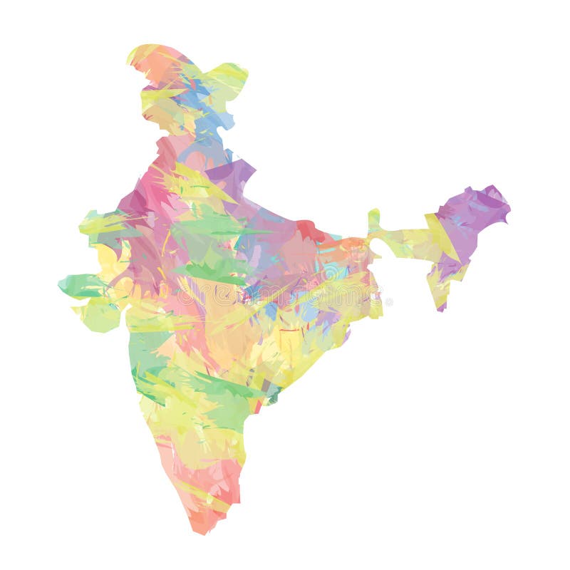 Map of India. Paint Brush Effect. Stock Vector - Illustration of ...