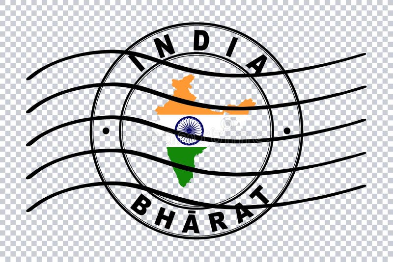 Map of India, Postal Passport Stamp, Travel Stamp Stock Illustration ...