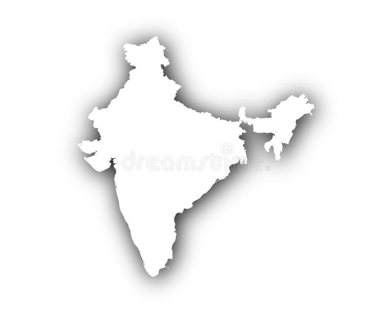 Map of India with shadow stock vector. Illustration of country - 95497483