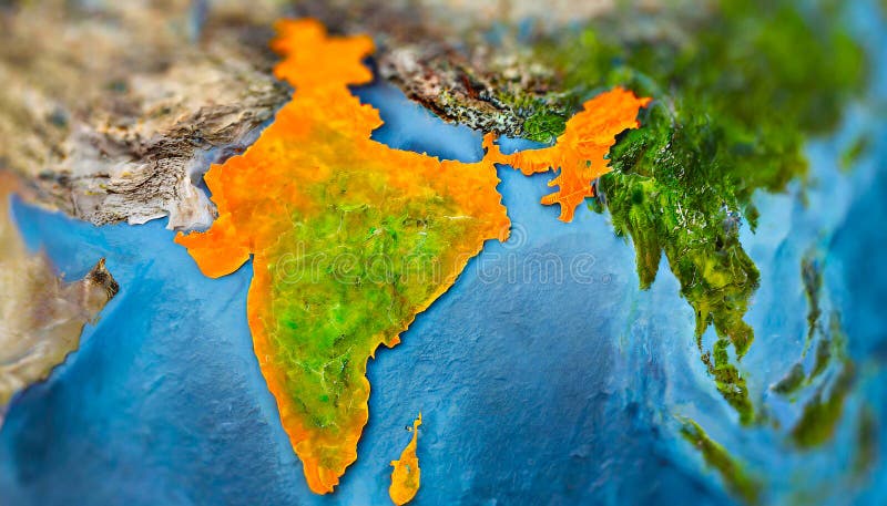 Map of India - Shallow Focus Stock Illustration - Illustration of city ...