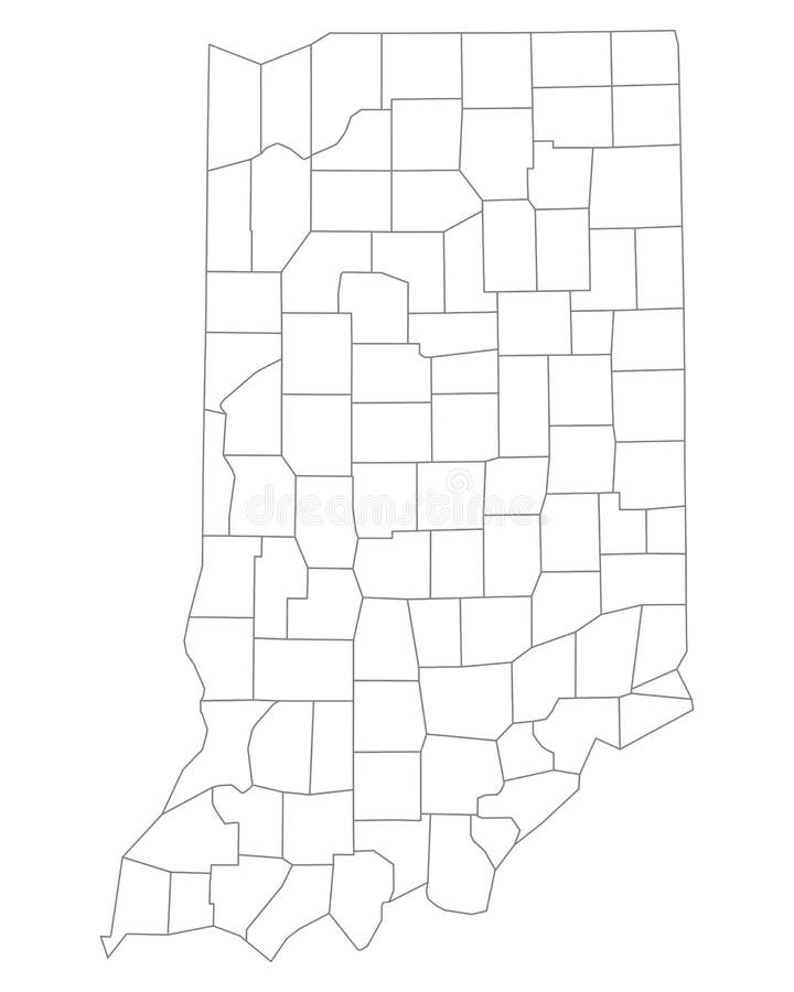 Indiana State Map by Counties Stock Vector - Illustration of geographic ...