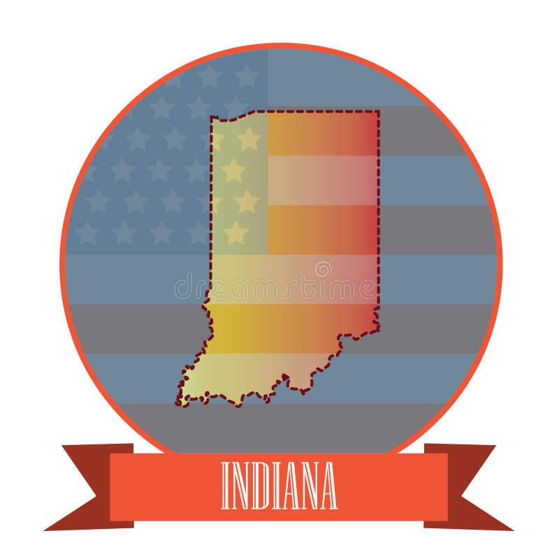 Map of Indiana State. Vector Illustration Decorative Design Stock ...