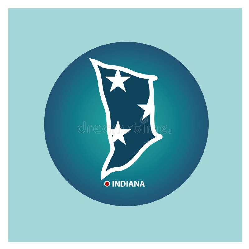 Map of Indiana State. Vector Illustration Decorative Design Stock ...