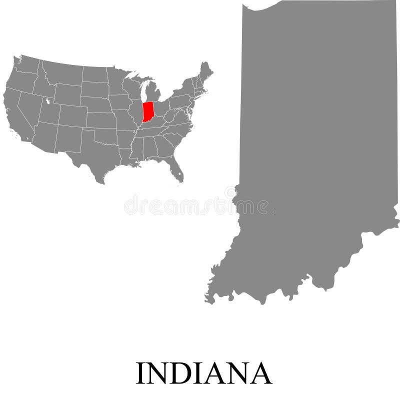 Map of the Indiana stock vector. Illustration of location - 204879342