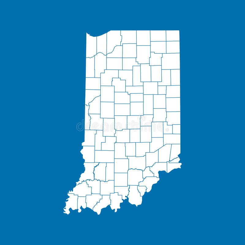 Map of the Indiana stock vector. Illustration of united - 204879446