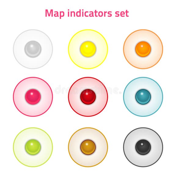 Map indicators set stock illustration. Illustration of shiny - 35221299