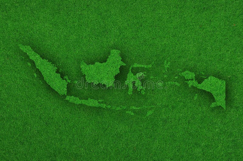 Map of Indonesia on Green Felt Stock Illustration - Illustration of ...