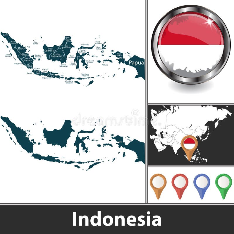 Map of Indonesia stock vector. Illustration of cartography - 31020741