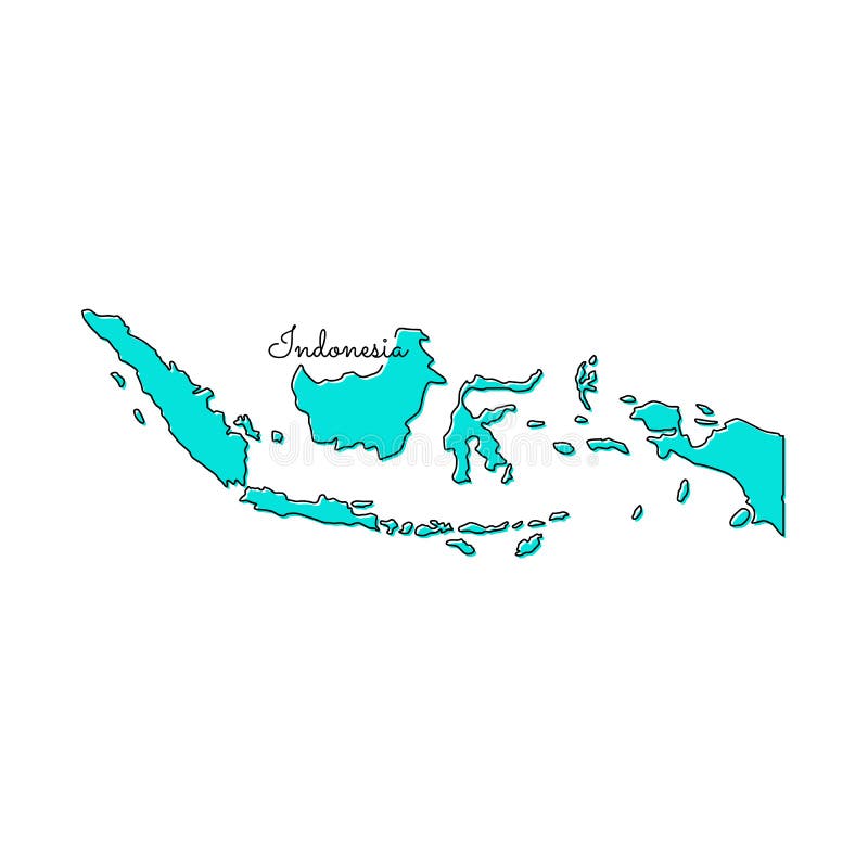 Outline Map of Indonesia Vector Design Template. Editable Stroke Stock ...