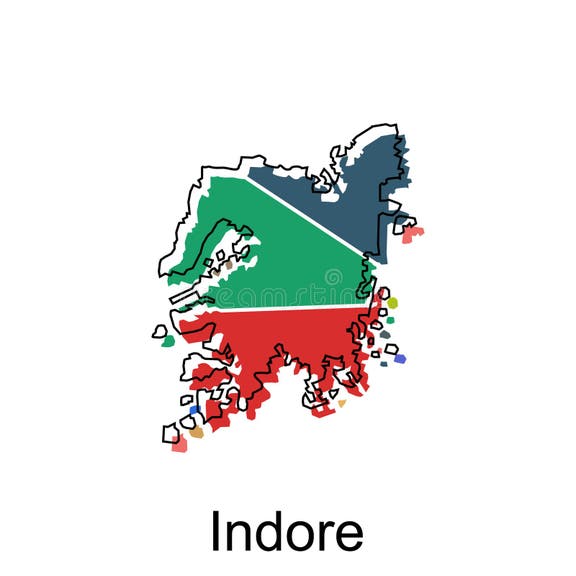 Map of Indore City Modern Simple Geometric, Illustration Vector Design ...