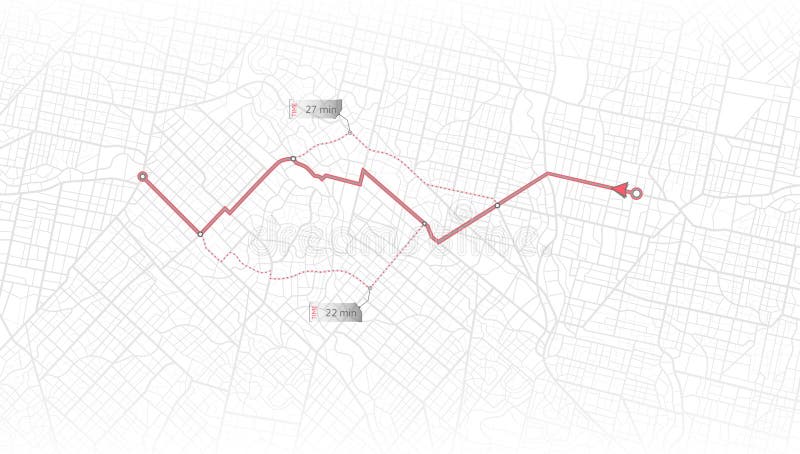 Map with Intended Goal and Several Paths To Destiny. Concept of ...