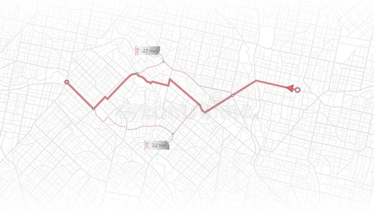 Map with Intended Goal and Several Paths To Destiny. Concept of ...