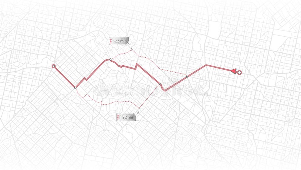 Map with Intended Goal and Several Paths To Destiny. Concept of ...
