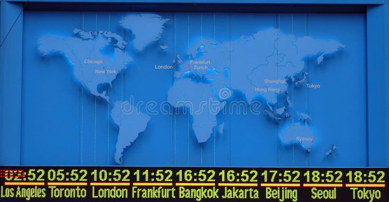 Map with International Timezone Stock Image - Image of tokyo, business ...